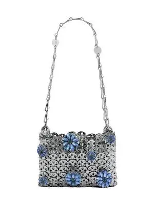 Rabanne Nano 1969 Flower-detail Shoulder Bag - Silver