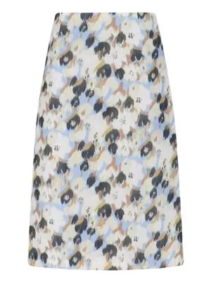 Marni Midi Silk Skirt With Floral Print - Multi
