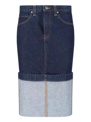 Khaite Kilian Denim Midi Skirt - Blue