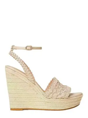 TWINSET Woven Wedged Sandals - Neutrals