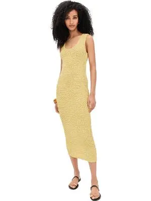 ENZA COSTA Enza Costa Textured Knit Smocked Tank Dress
