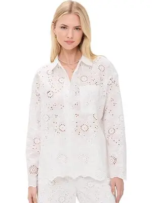 SPLENDID Eyelet Button-Down Shirt