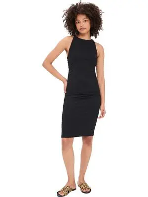 JAMES PERSE James Perse Halterneck Ruched Tank Mini Dress