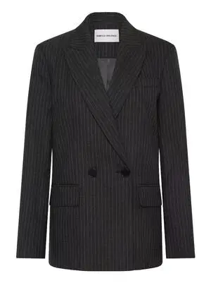 Rebecca Vallance Harri Pinstripe Double-breasted Blazer - Grey