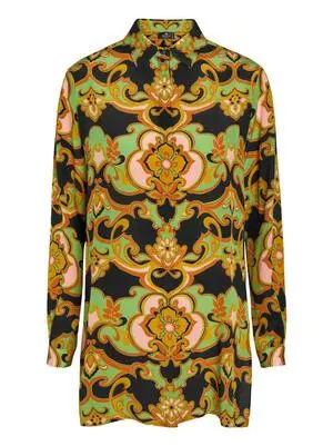 Etro Patterned Silk Chiffon Shirt - Black