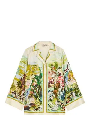 ALEMAIS Alémais Jungle Boogie Printed Silk Shirt - Multicoloured