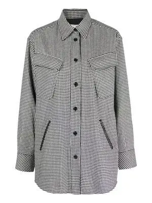 Iceberg Houndstooth Shirt Jacket - Black