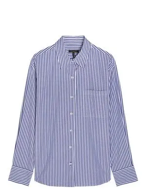 Rag & Bone Striped Cotton-poplin Shirt - Navy