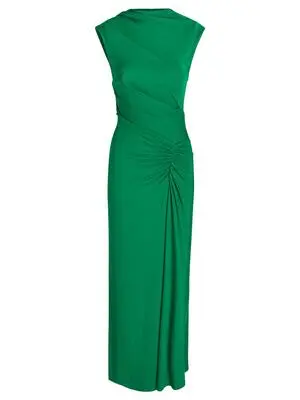 Simkhai Acacia Draped Jersey Maxi Dress - Green