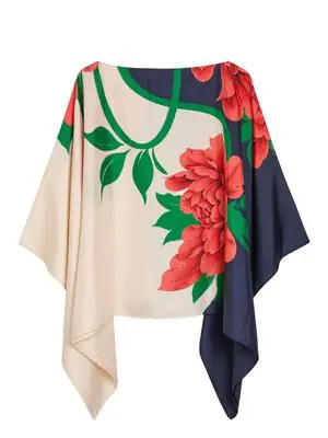 La DoubleJ Floral-print Silk Top - Multicoloured