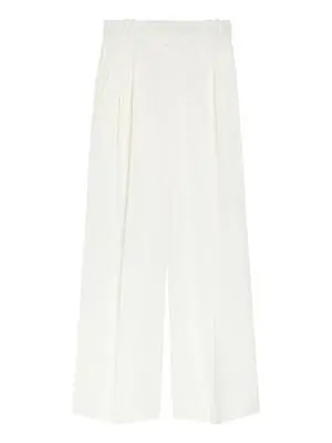 ANOTHER TOMORROW Pleated Wide-Leg Trousers