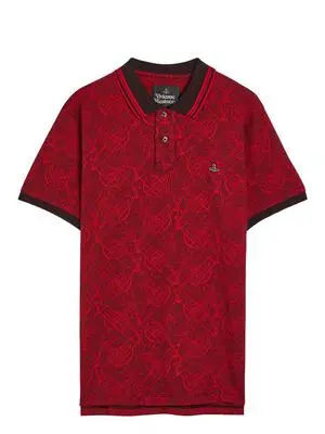 VIVIENNE WESTWOOD Classic Logo-jacquard Cotton Polo Shirt - Red
