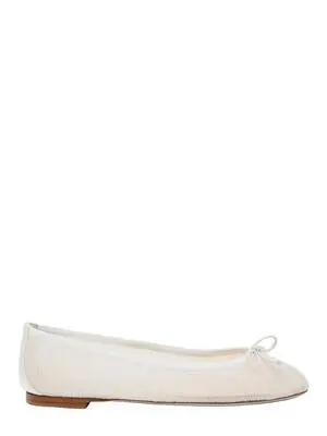 AQUAZZURA Voile Mesh And Satin Ballet Flats