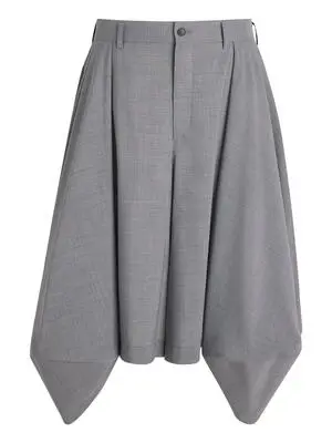 Comme Des Garçons Wool-blend Pleated Chino Shorts - Grey