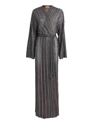 Missoni Sequin-embellished Striped Knit Cardigan - Brown
