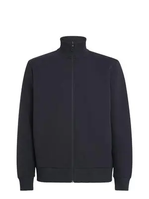 BOSS Stretch-cotton Zip-up Sweatshirt - Blue
