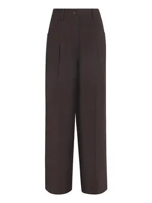Sandro Wide-leg Tailored Trousers - Brown