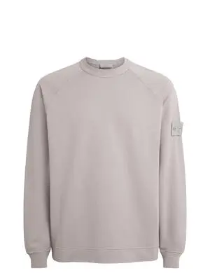 Stone Island Cotton-Blend Ghost Sweatshirt Grey
