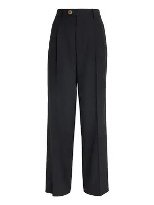 Sandro Wool Pleated Trousers - Black