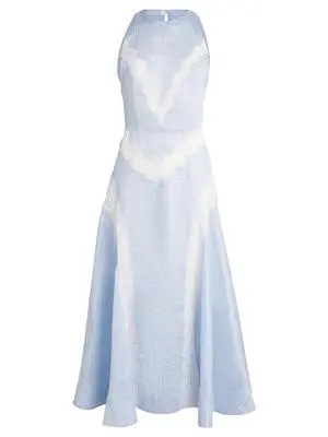 Sandro Lace-panel Midi Dress - Blue