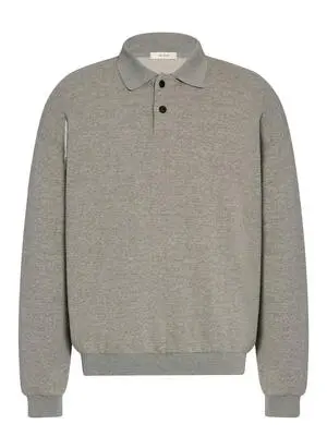 THE ROW Ry Cotton Collared Sweater Grey