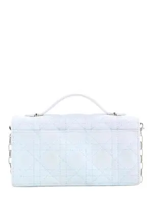 Dior My Top Handle Flap Bag Cannage Quilt Lambskin Mini Crossbody Bag - Blue