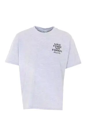 FAMILY FIRST Round Neck Print T-shirt - Grey