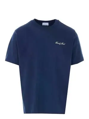 FAMILY FIRST Embroidered Logo Crewneck T-shirt - Blue