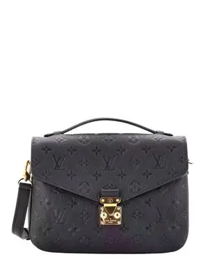 LOUIS VUITTON Pochette Metis Monogram Empreinte Leather Crossbody Bag - Black