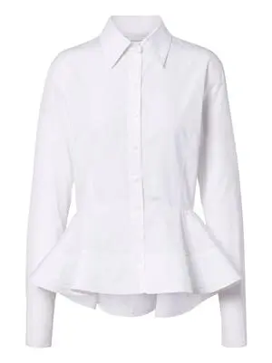 Stella McCartney Peplum Cotton Poplin Shirt - White