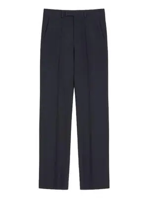 Valentino Garavani Slim Fit Wool Trousers - Dark Blue
