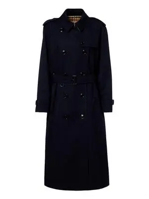 Burberry Cotton Gabardine Trench Coat - Blue