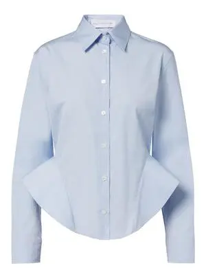Stella McCartney Peplum Cotton Poplin Shirt - Blue