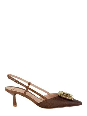 Roberto Festa Embellished Heeled Slingbacks - Brown