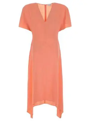 Stella McCartney V-neck Midi Dress - Orange