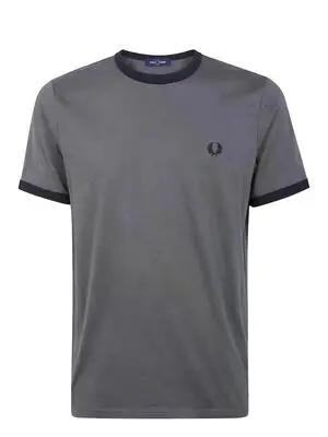 Fred Perry Logo-embroidered T-shirt Grey