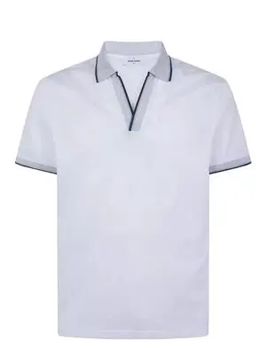 GRAN SASSO V-neck Collared T-shirt - White