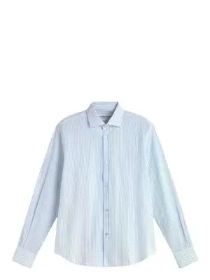 LES HÉRITIERS Serrsucker Stripe-pattern Shirt - Blue