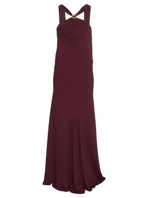 FORTE_FORTE Silk Blend Halterneck Maxi Dress - Red