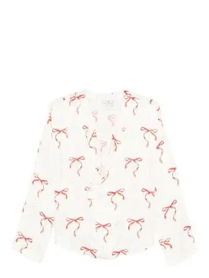 FORTE_FORTE Printed Crossed Shirt Red