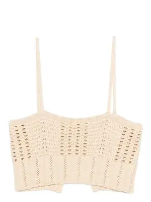FORTE_FORTE Knitted Bralette Top - White