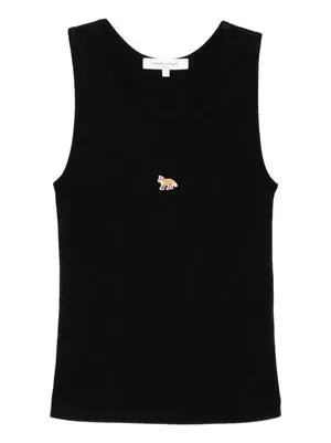 Maison Kitsuné Baby Fox Cotton Tank Top - Black