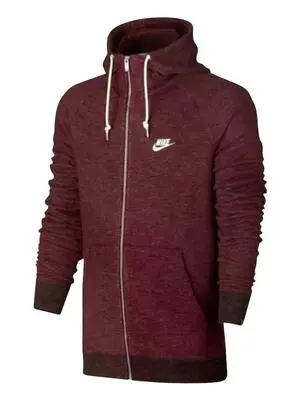 Nike Logo Embroidered Zip-up Hoodie - Red