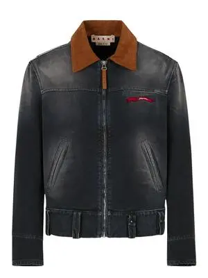 Marni Washed Distressed Jacket - Black