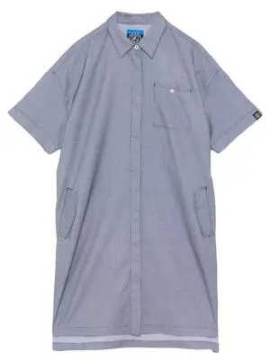 AGNES B. Checker Shirt Dress - Blue