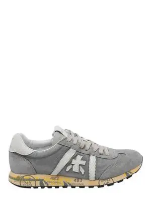 Premiata Lucy Cotton Twill And Nylon Sneakers - Grey