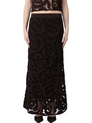 Pinko Crocheted Maxi Skirt - Brown