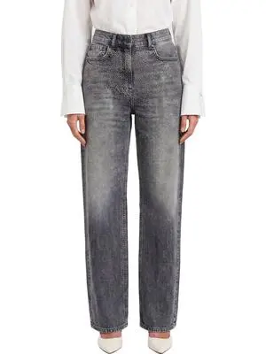 TWINSET Embellished Straight Leg Jeans - Grey