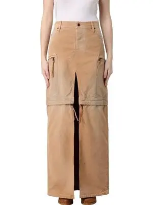 Dsquared2 Cotton Denim Maxi Skirt - Beige