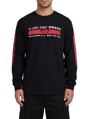 44 LABEL GROUP Crewneck Long Sleeve Sweatshirt - Black